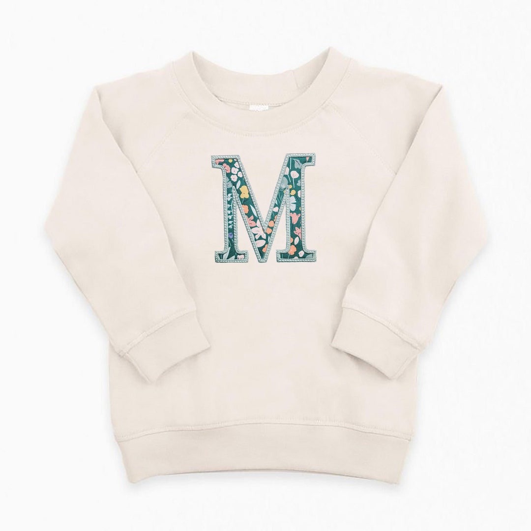 Custom Classic Floral Letter Pullover-kids Crewneck - Etsy