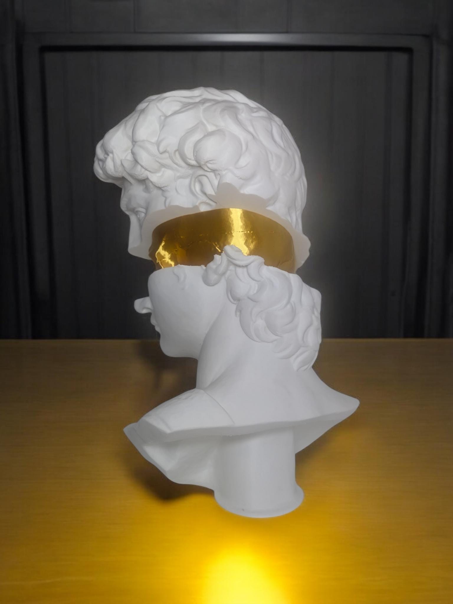 Split David Head Bust: Macabre 3D Printed Sculpture - Etsy