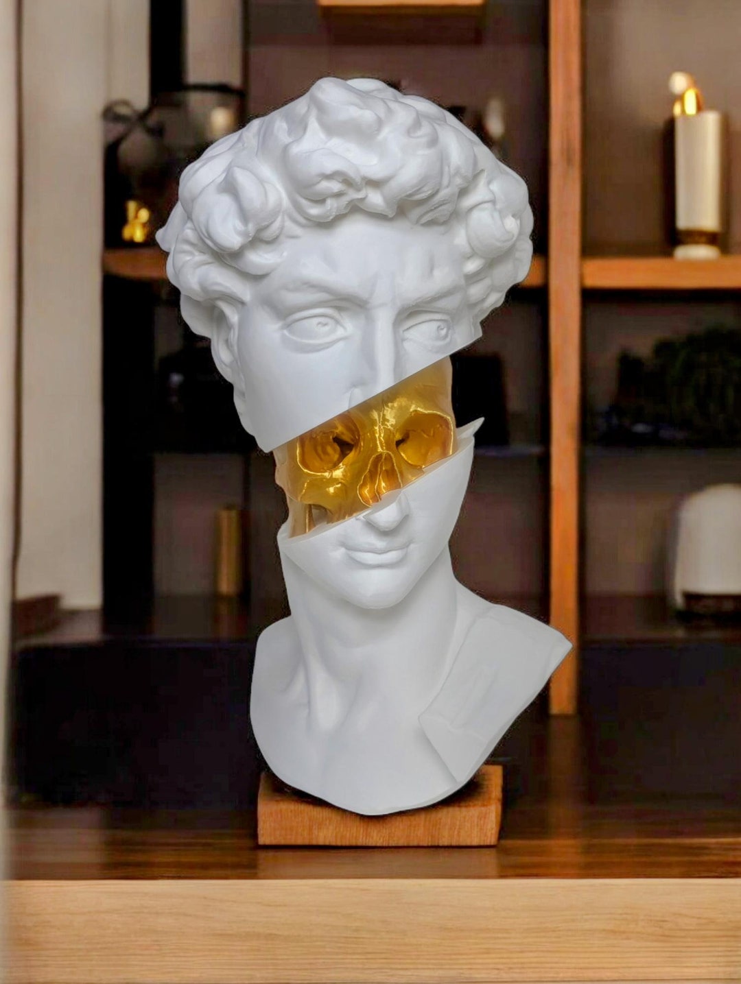 David Head Bust Sculpture, Macabre Decor, 3D Printed Art, Home Decor ...