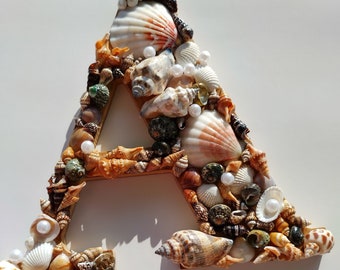 Shell Letter F Coastal Shell Name Beach Decor Wedding Gift - Etsy