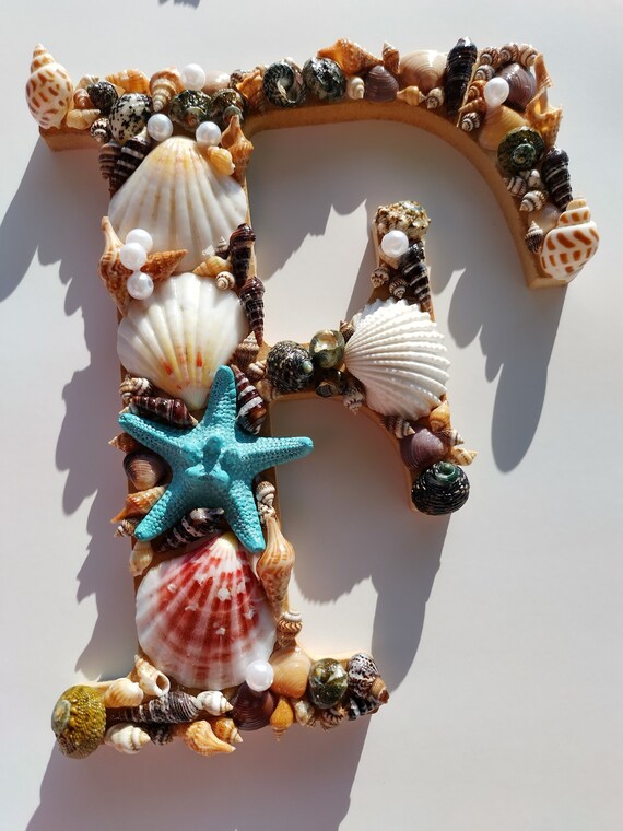 Shell Letter F Coastal Shell Name Beach Decor Wedding Gift - Etsy