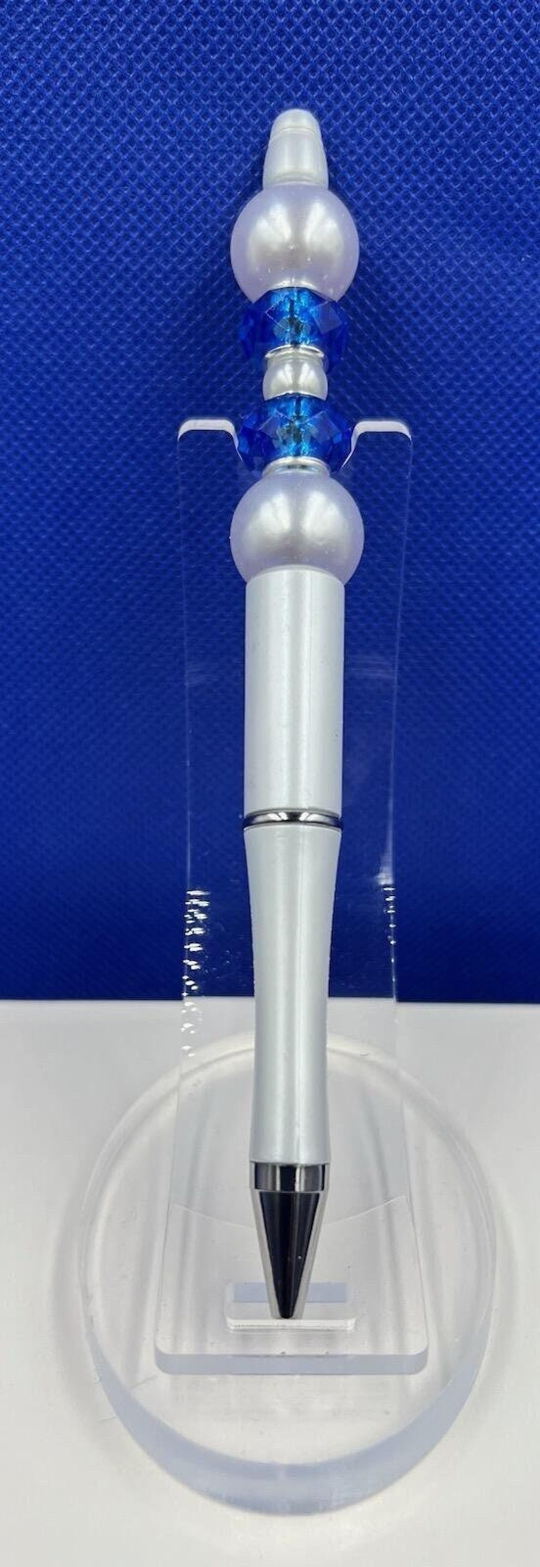 White and Royal Blue Writing Pen 1 - Etsy