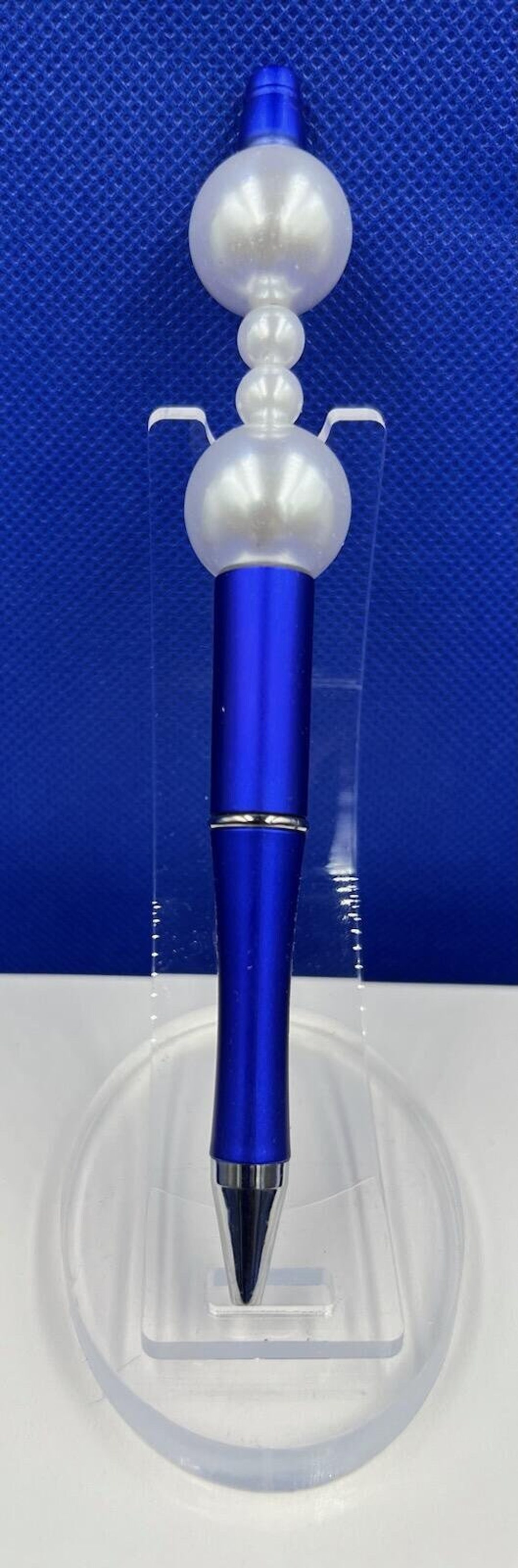 Royal Blue and White Writing Pen 1 - Etsy