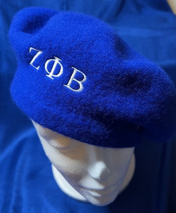 Royal Blue Beret With Embroidered Greek Letters - Etsy