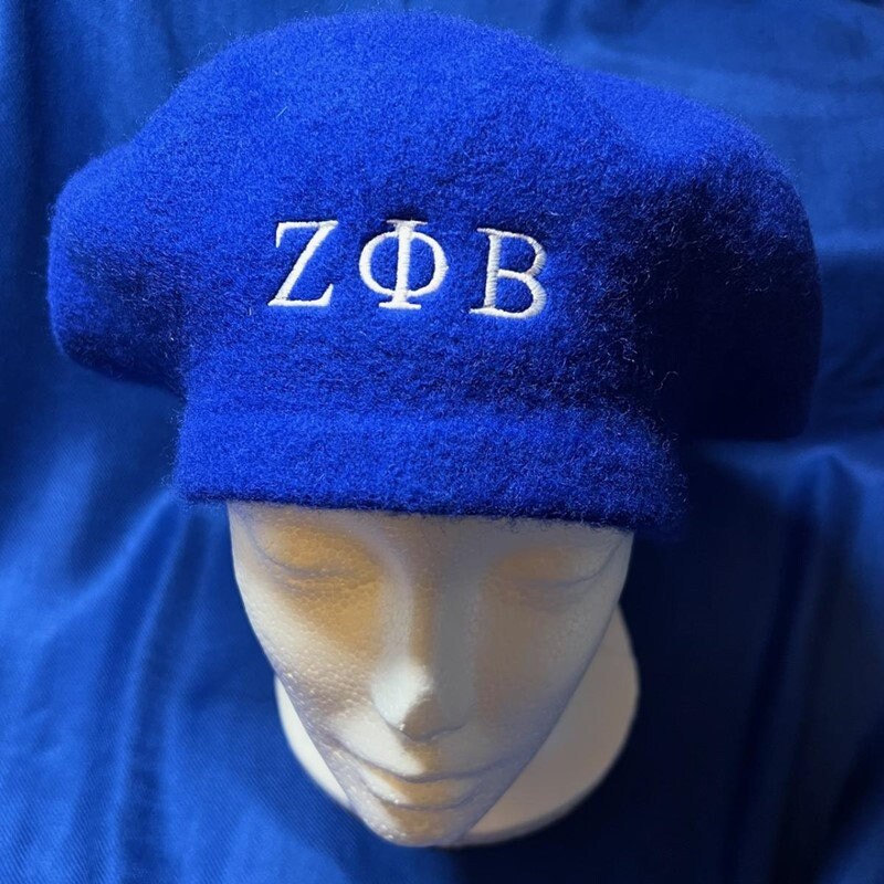 Royal Blue Beret With Embroidered Greek Letters - Etsy