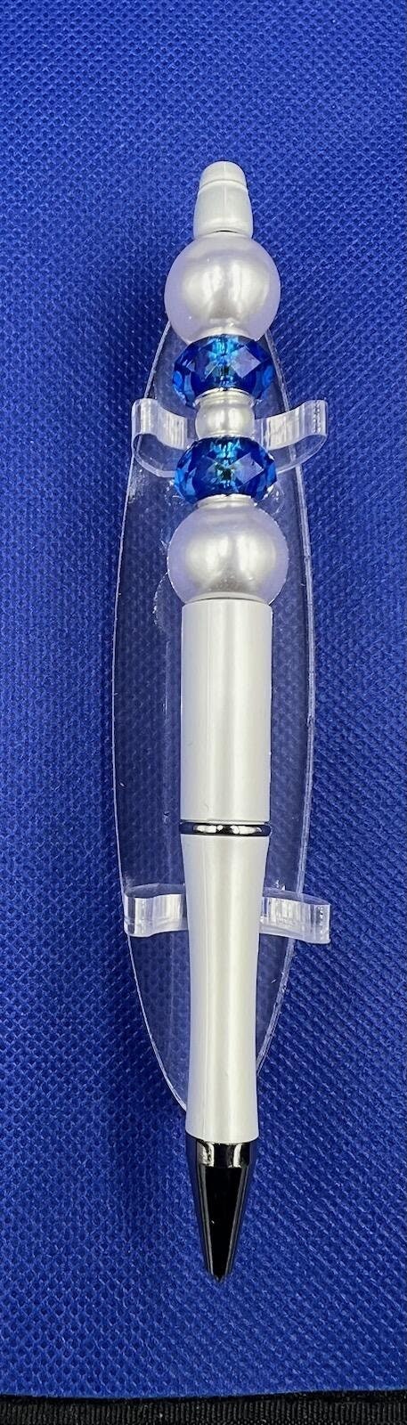 White and Royal Blue Writing Pen 1 - Etsy