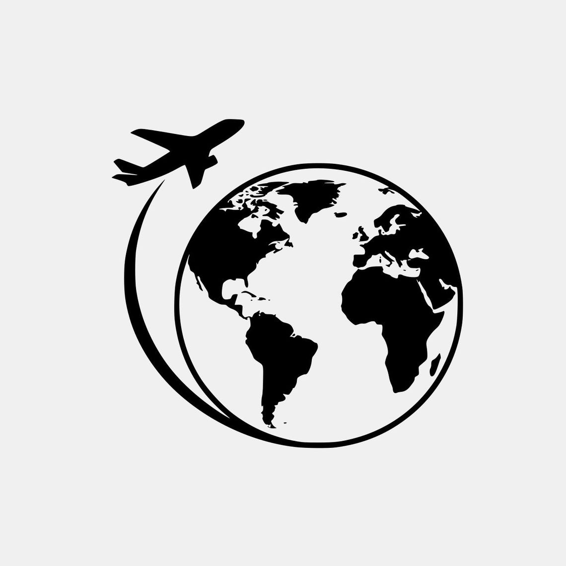 Airplane World Travel SVG, Globe With Plane Cut File for Cricut ...