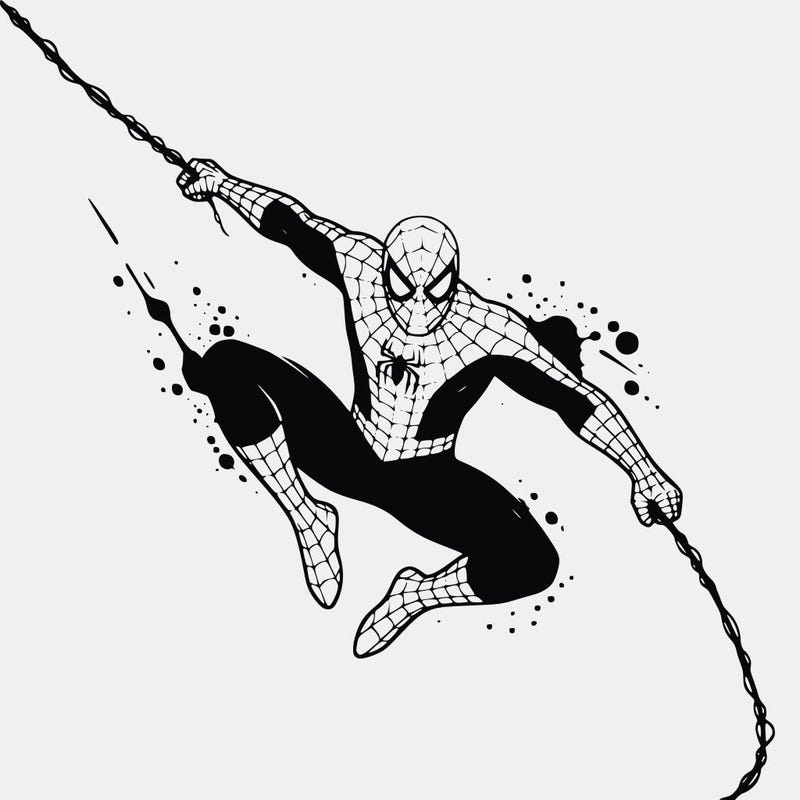 Spider Man Ink Drawing - Etsy