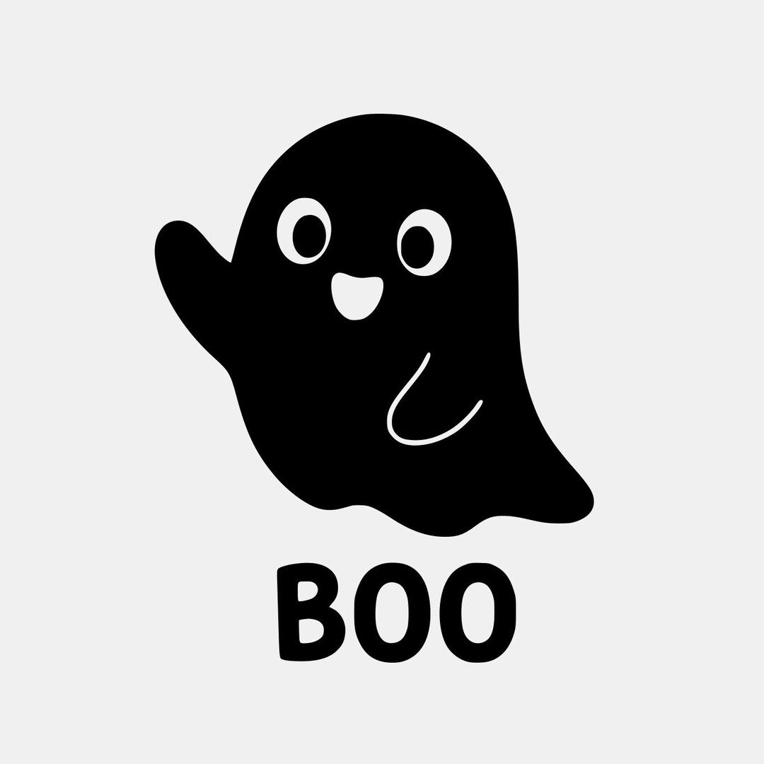 Cute Ghost SVG "hey Boo" Design, Spooky Halloween Clipart for Crafts ...