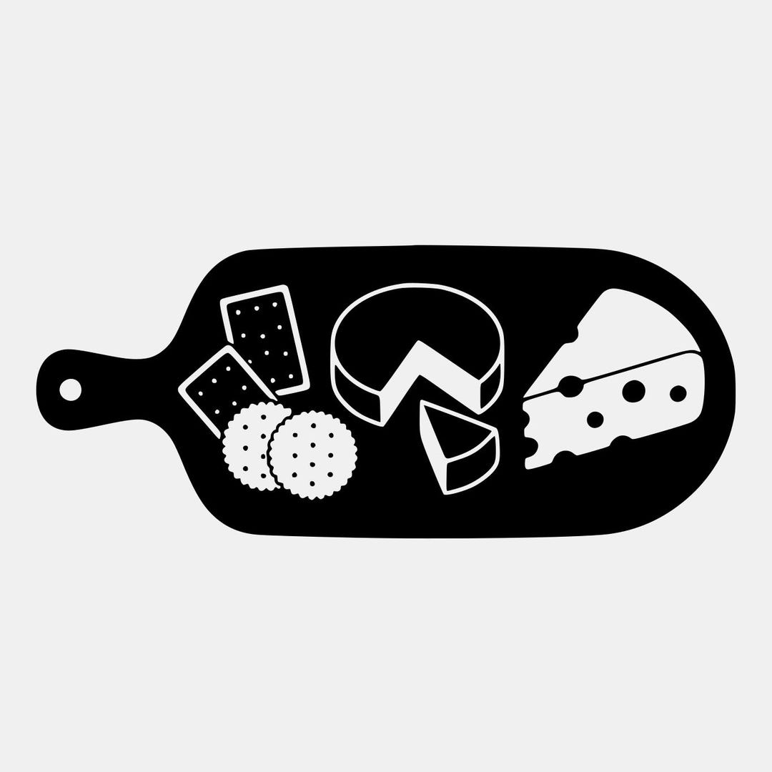 Artisanal Cheese Board SVG, Cracker and Cheese Slice Clipart, Digital ...