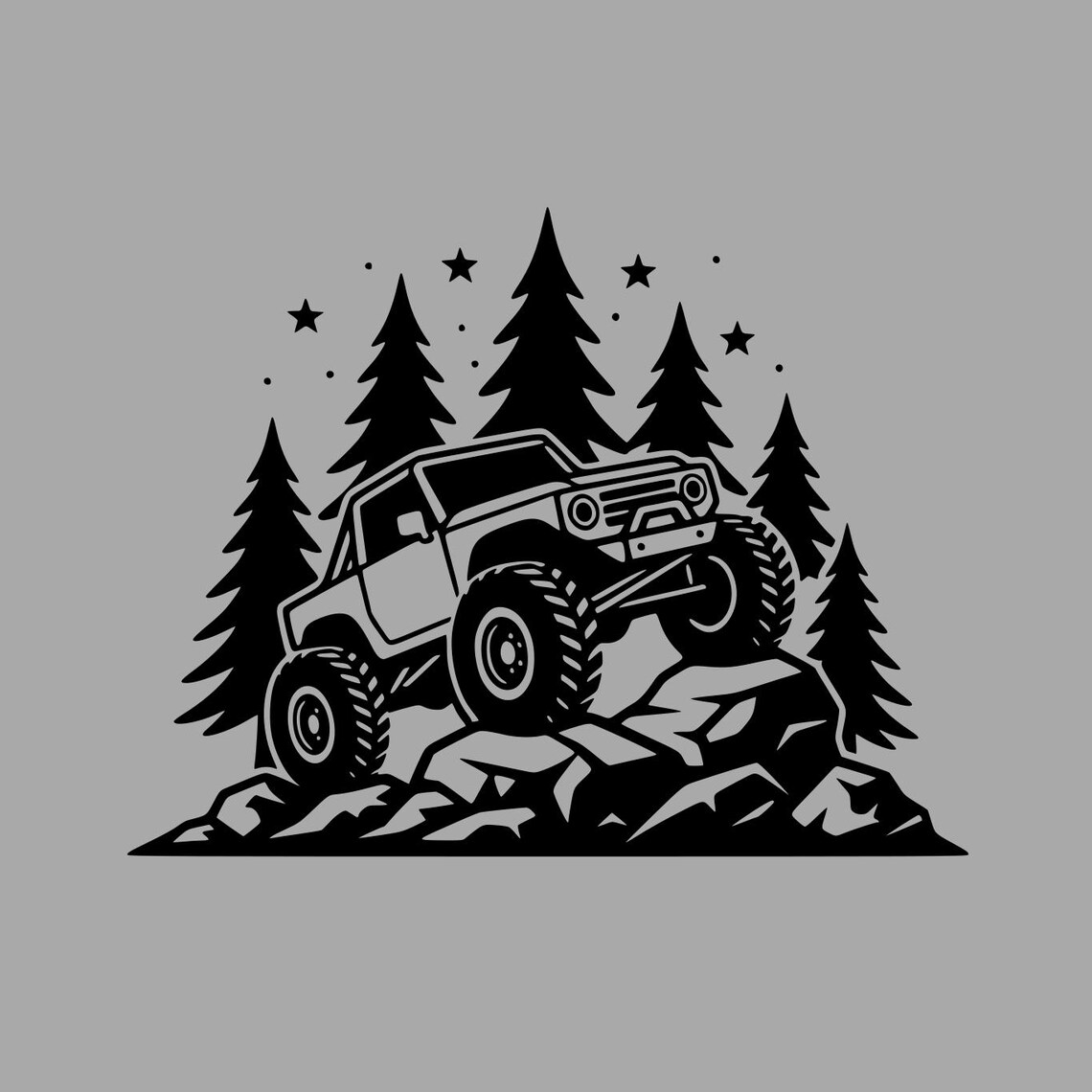 Off-roading Bronco SVG, Rock Climbing 4x4 Truck Clipart, Mountain ...
