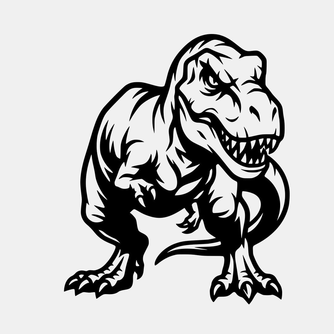 Aggressive T-rex Dinosaur Stance SVG, Fierce Tyrannosaurus Rex Graphic ...