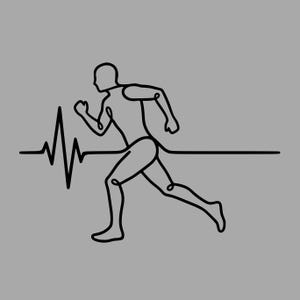 Running Man Heartbeat Line Art SVG | Fitness Pulse Graphic | Athlete ...
