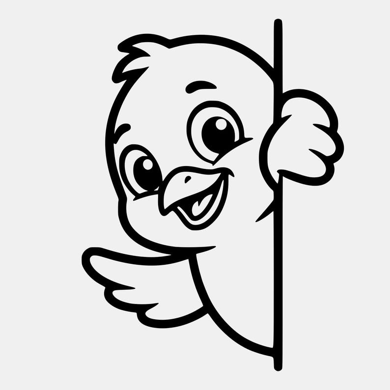 Chick Peeking SVG: Bold Line Art, Cricut Ready (digital Download) - Etsy