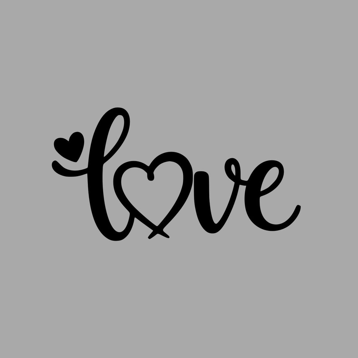 Love Calligraphy SVG Heart Design | Romantic Love Word Art PNG - Etsy
