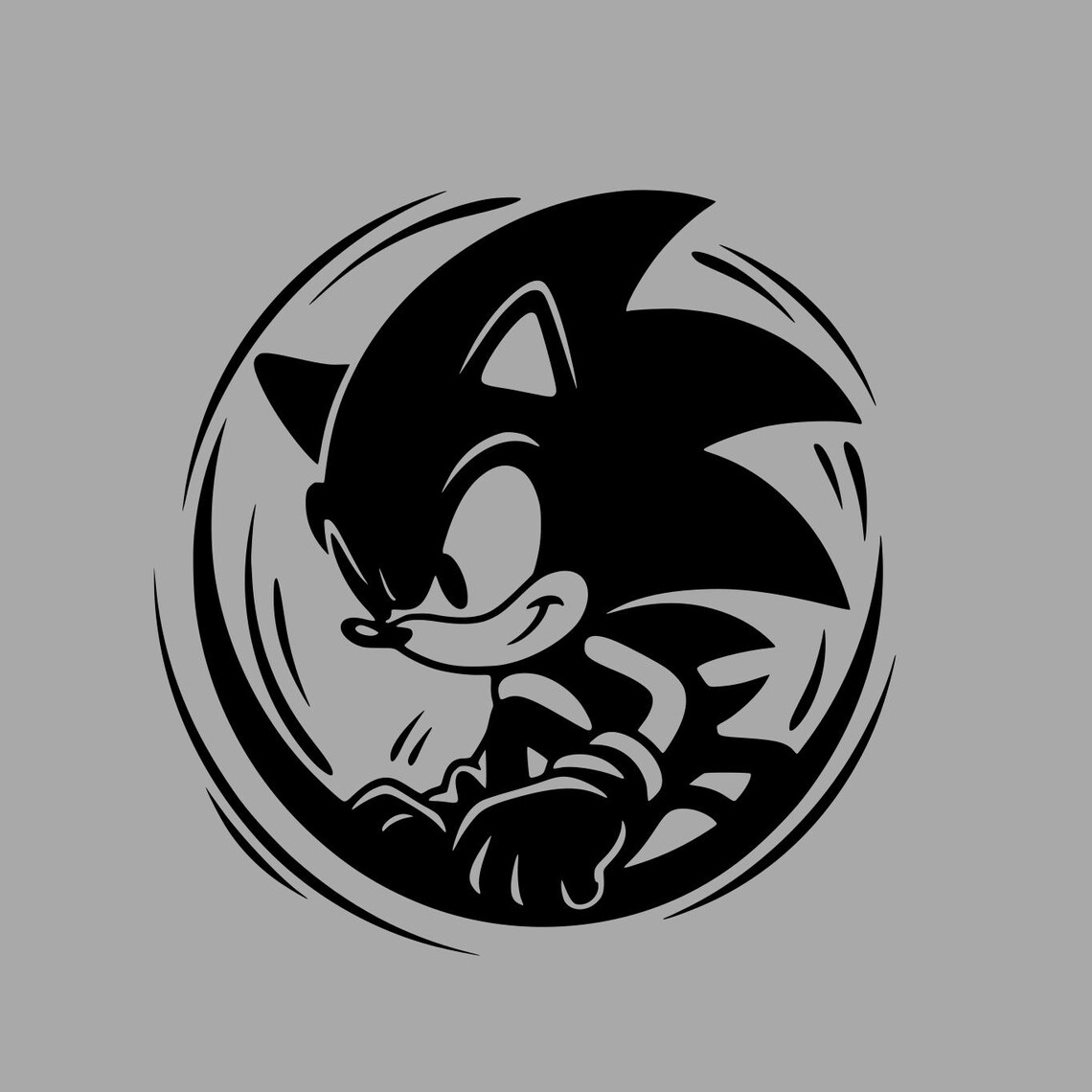 Retro Sonic the Hedgehog SVG Sticker, Classic Sonic Speed Ball Design ...