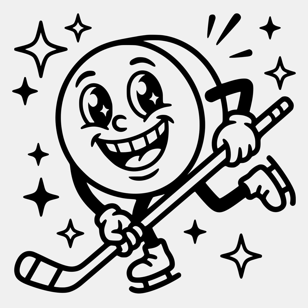 Hockey Puck Character SVG PNG: Retro Cartoon Design (digital Download ...