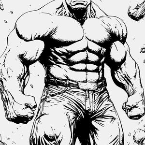 Powerful Rage Hulk SVG | Muscular Comic Style Illustration | Strong ...