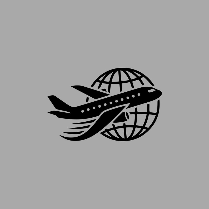 Airplane World Travel SVG Cut File | Global Flight Icon for Cricut ...
