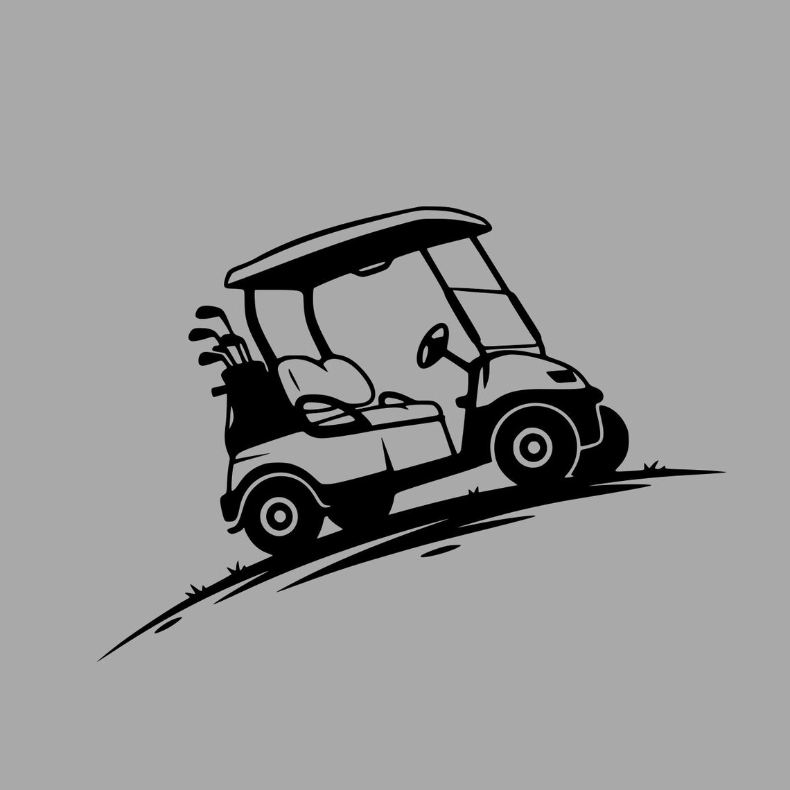 Golf Cart SVG Clipart, Golfing Vehicle Illustration, Golf Sports ...