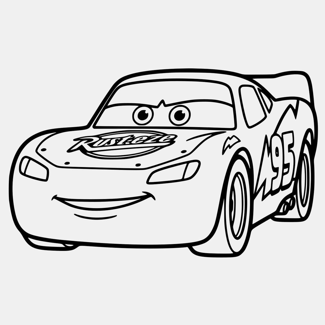 Lightning Mcqueen SVG PNG : Clean Line Art Design (digital Download) - Etsy