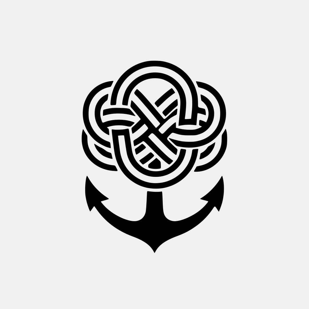 Nautical Anchor Knot SVG, Minimalist Rope Design for T-shirts, Marine ...