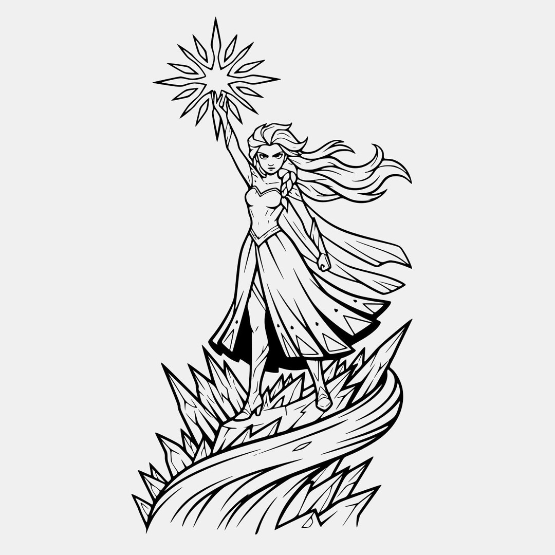 Elsa Ice Queen SVG, Regal Frozen Character Art (digital Download) - Etsy