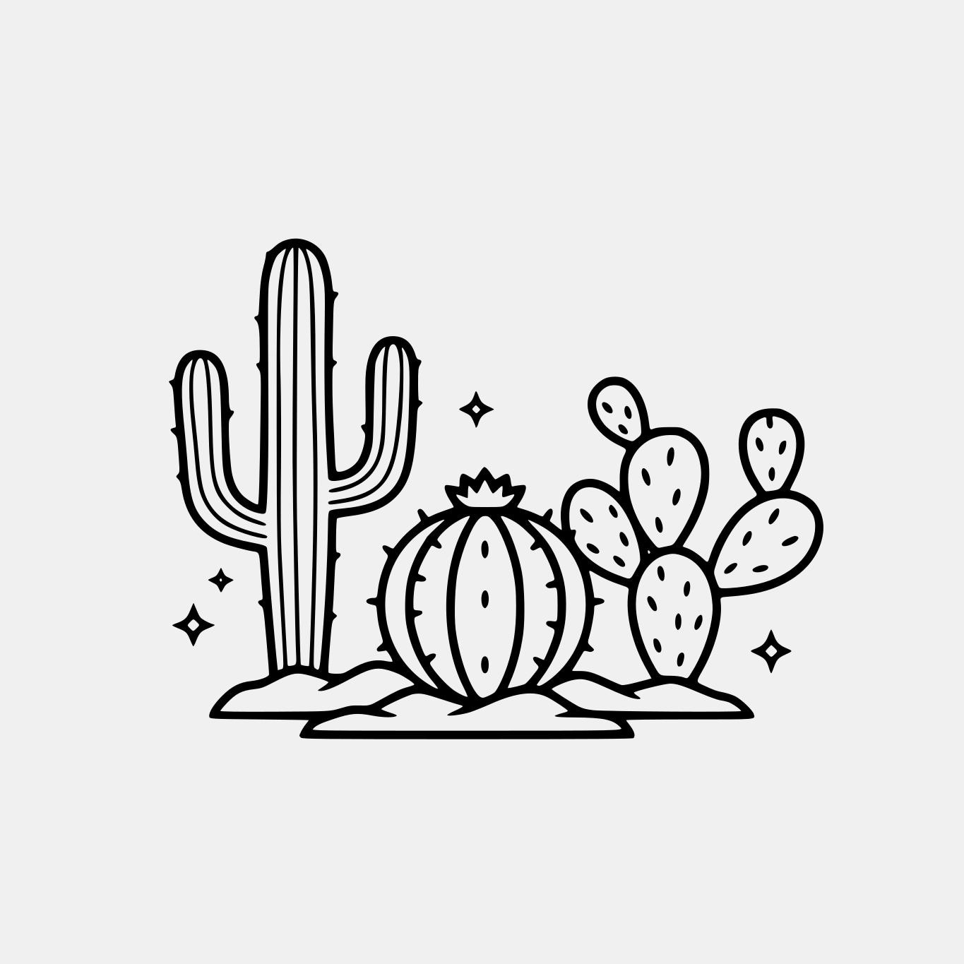Boho Cactus Desert SVG Bundle | Desert Cactus Clipart for Cricut ...