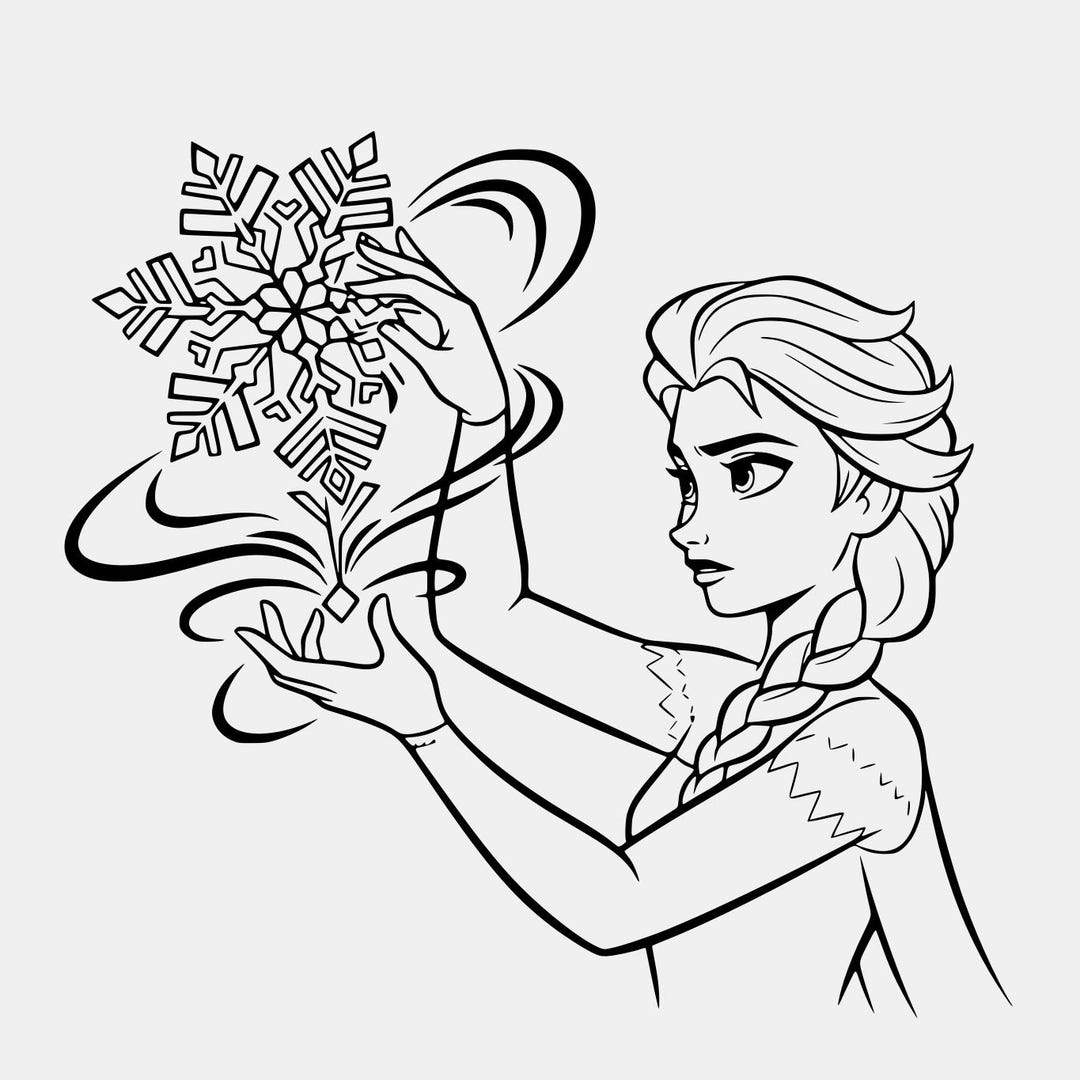Elsa Snowflake Creation SVG, Frozen Magic Art for Crafts, Disney ...
