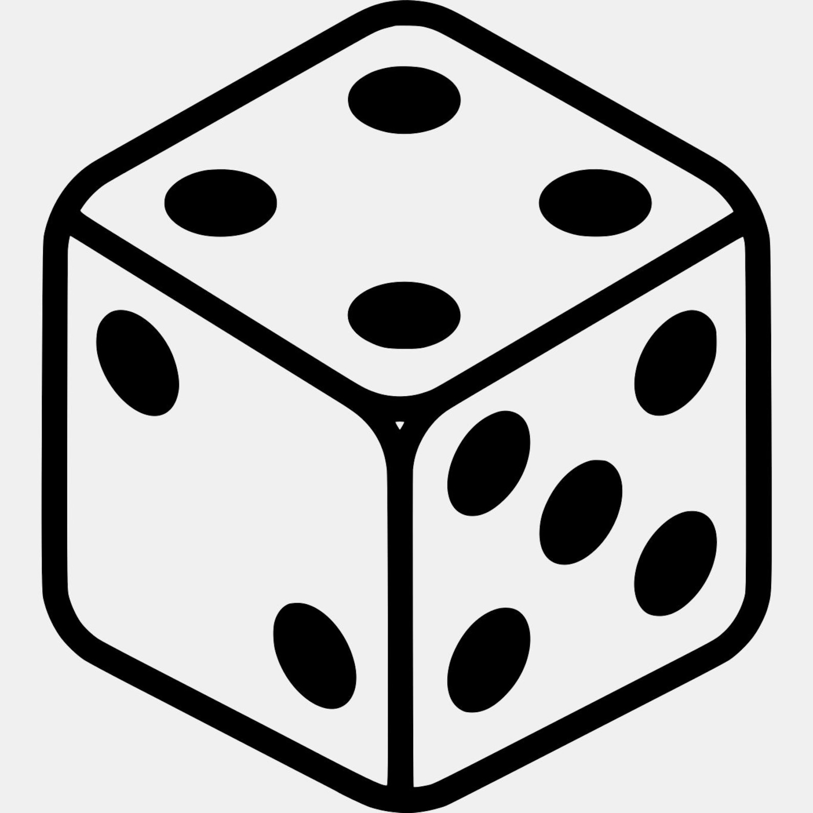 Graphic Die Icon SVG, Bold Dice Game Art for Crafts, Tabletop Gaming ...