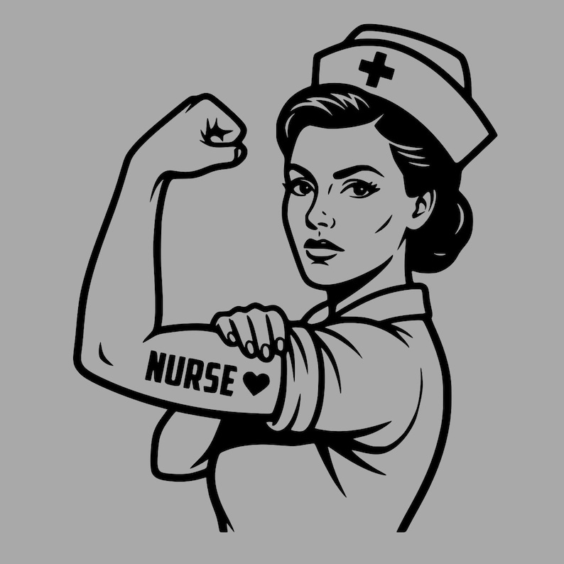 Nurse Strong Woman SVG PNG: Bold Graphic Design for T-shirt & Decals ...