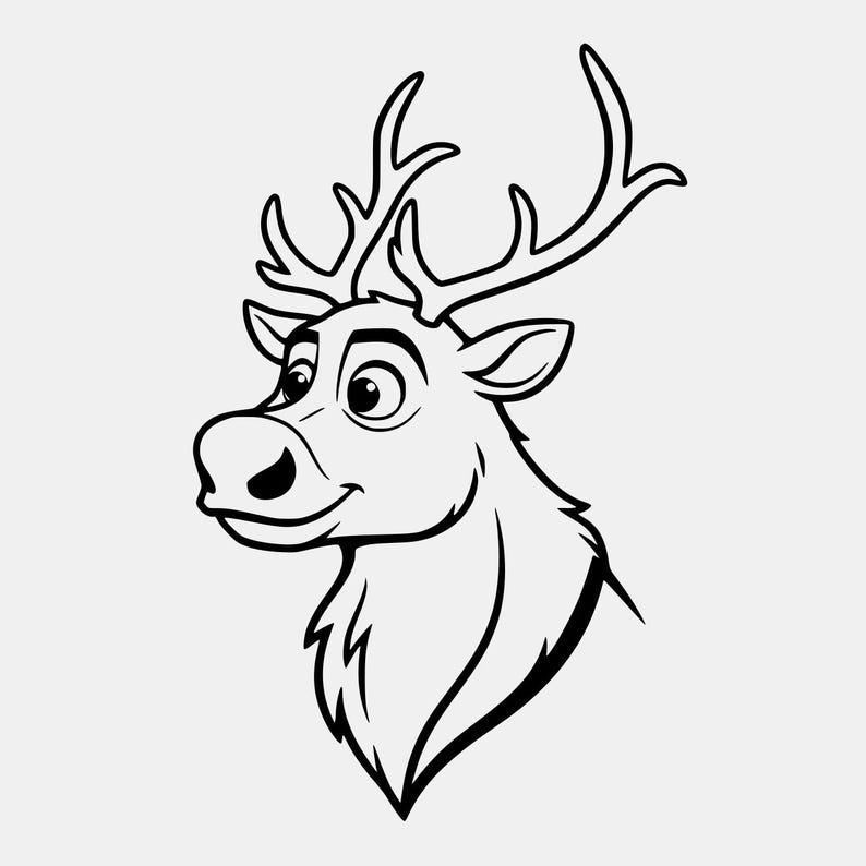 Sven the Reindeer SVG, Disney Frozen Character Clipart, Cartoon Animal ...