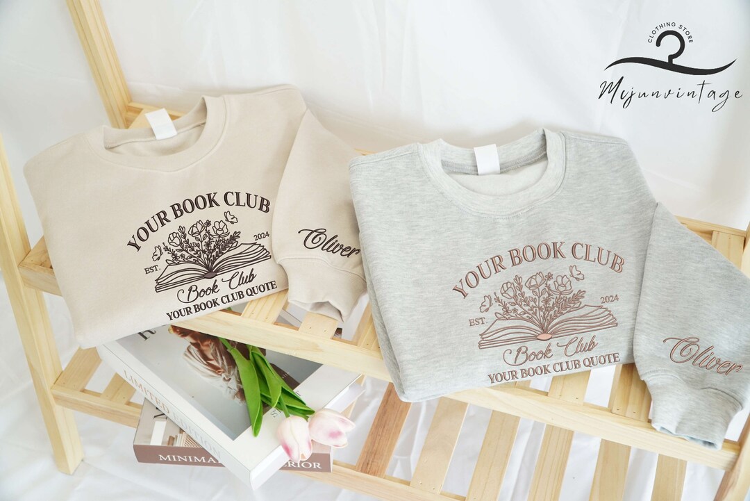 Embroidered Custom Book Club Shirt, Custom Book Shirt, Comfort Colors ...