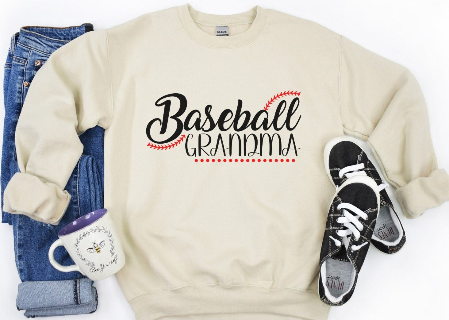Baseball Grandma Sweatshirt, Cute Baseball Grandma Sweater, Baseball ...