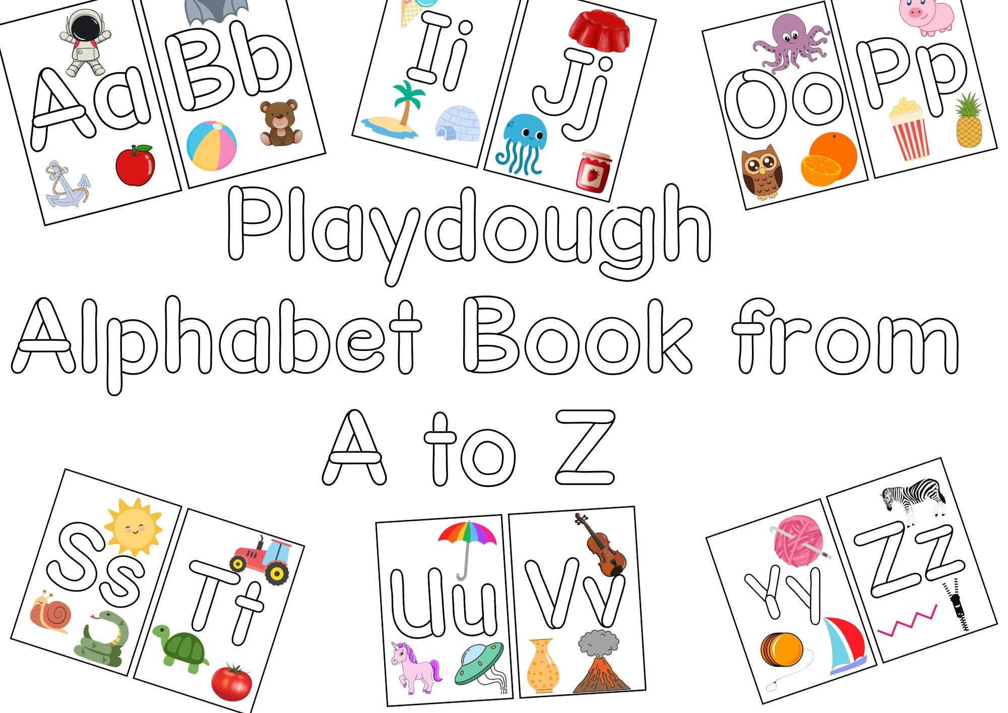 Playdough Alphabet Book, Booklet, Alphabet Shaping, Playdough Activity ...