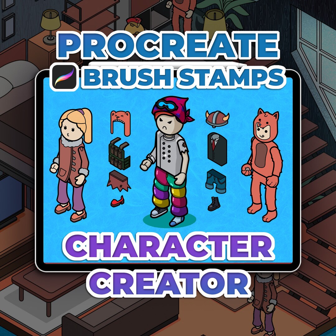 160+ Isometric Character Creator Brush Stamp Kit - DIY Avatar Designer ...