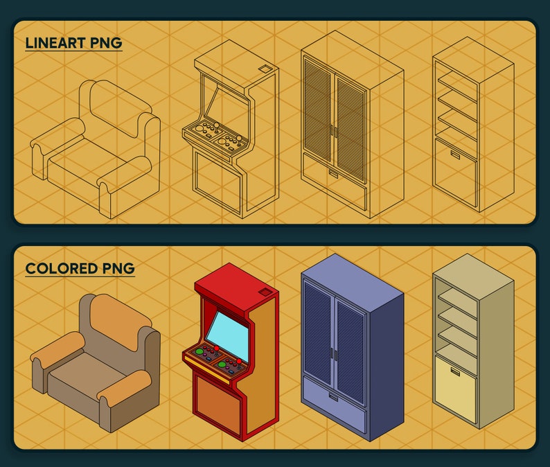 60 Vector Isometric Game Room Assets Affinity Designer, Photo, SVG, PNG ...
