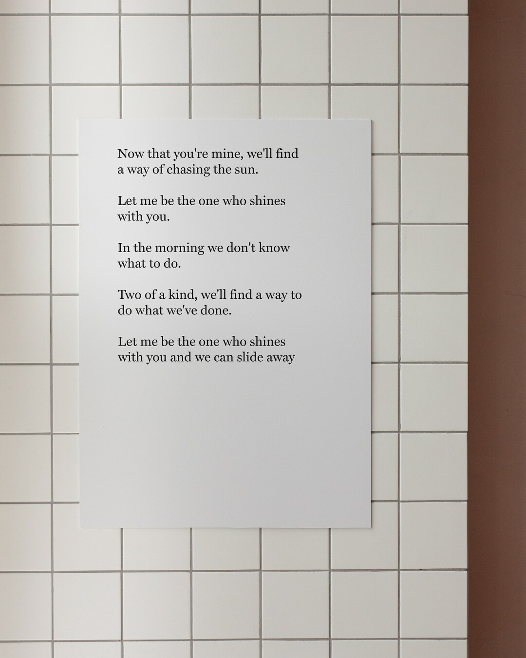 Oasis Lyric Poster - Slide Away - 200gsm High Quality Print - Etsy