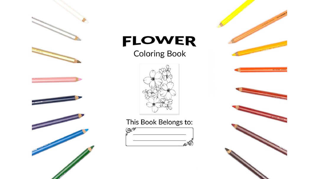 Flowers Coloring Book/pages, Printable, Digital, PDF - Etsy