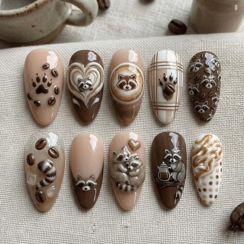 Cute Animals Nails 3d - Etsy
