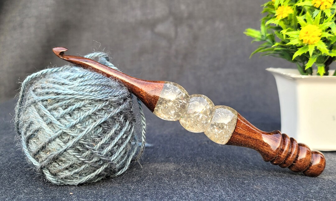 Clear White Crochet Hook for Knitting 3mm to 12mm Wooden Ergonomic ...