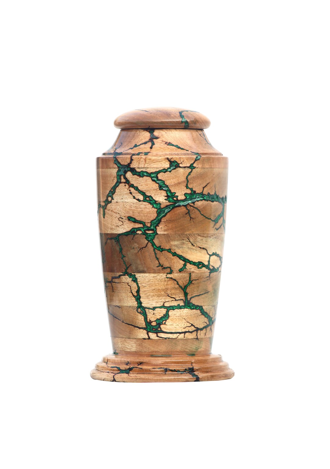 Personalized Urn for Human Ashes, Lichtenberg Figure Urn Resin and Wood ...
