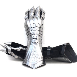Metal Armour Hand Gloves Pair Medieval Gloves Set Costume Gloves ...