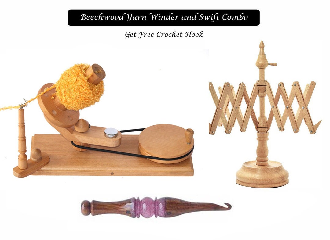 Hand Operated Wooden Yarn Winder and Yarn Swift, Wool, Speedy Ball ...