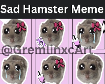 Sad Hamster Emote With Pink Bow, Tiktok Meme, Twitch, Discord, Youtube ...
