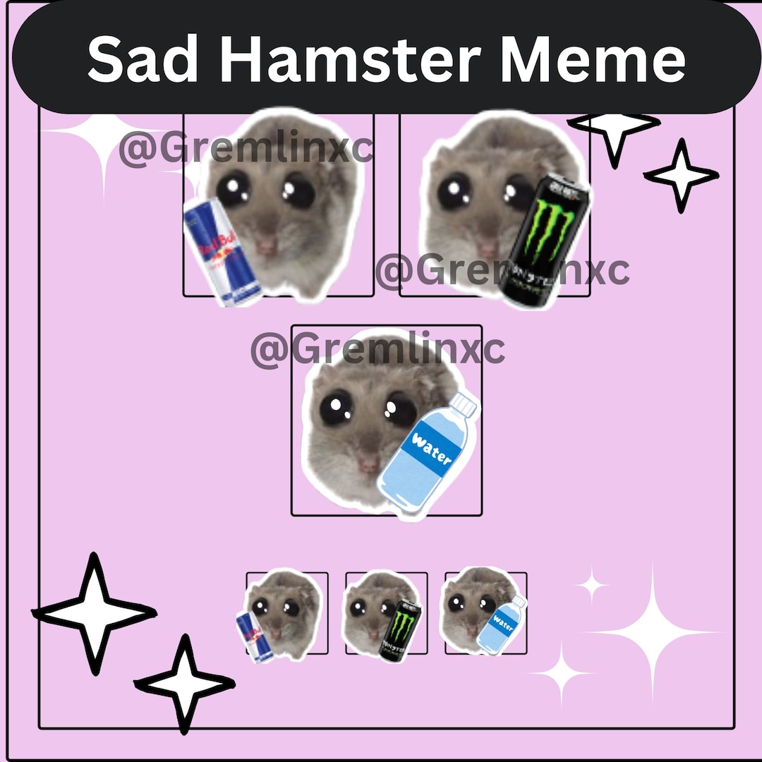 Sad Hamster Emote Bundle: Pink Bow Meme for Twitch, Discord, Youtube ...