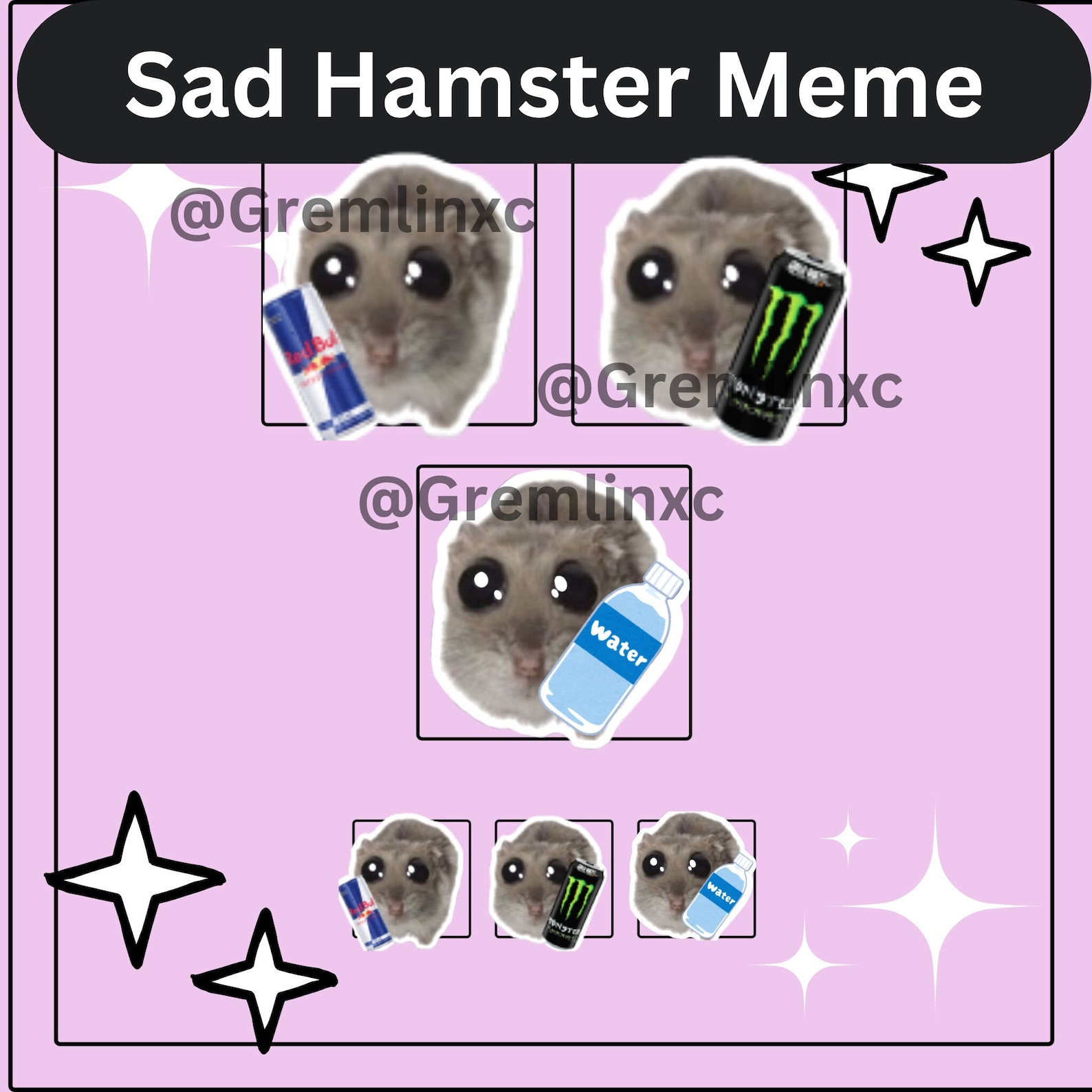 Sad Hamster Emote Bundle: Pink Bow Meme for Twitch, Discord, Youtube ...