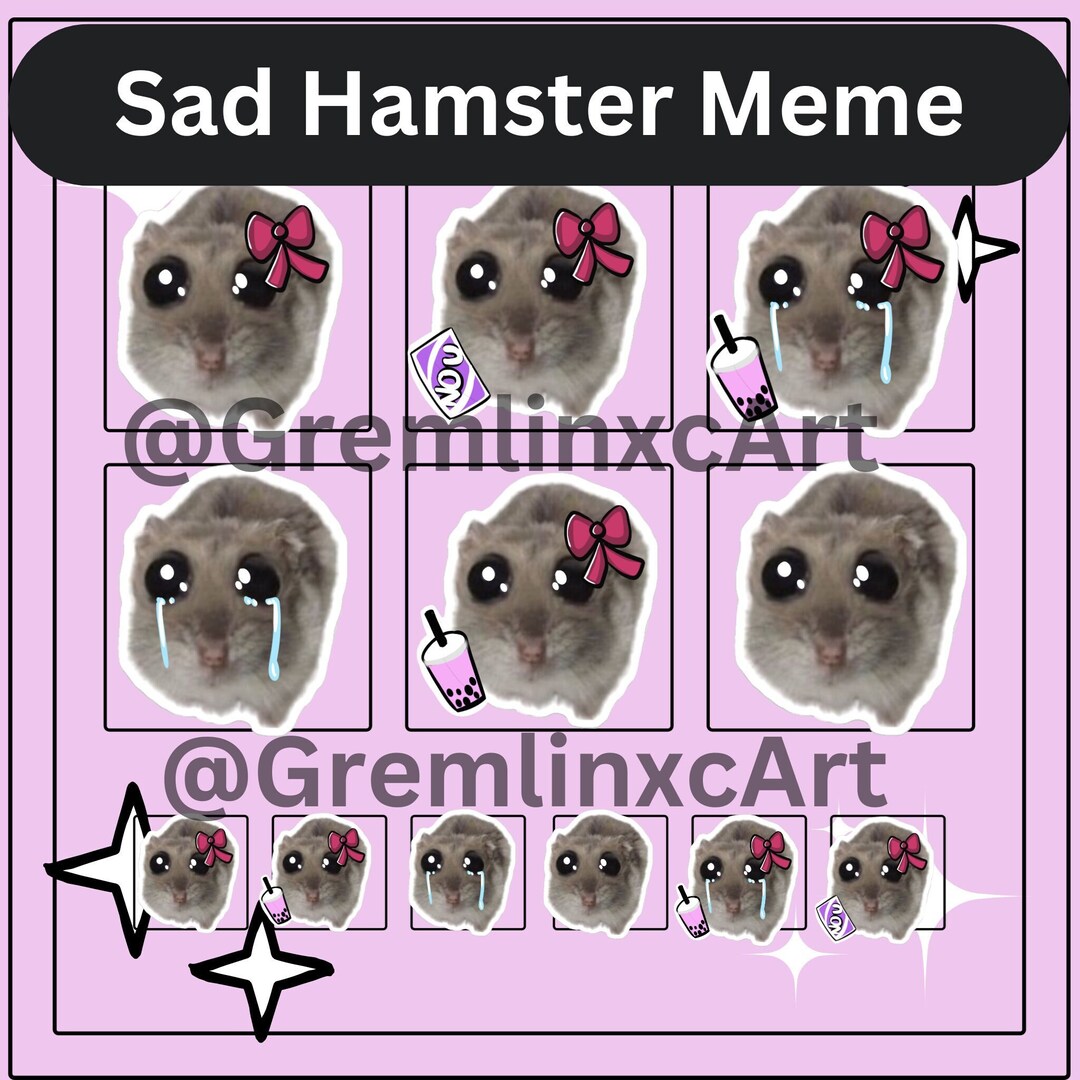 Sad Hamster Emote With Pink Bow, Tiktok Meme, Twitch, Discord, Youtube ...