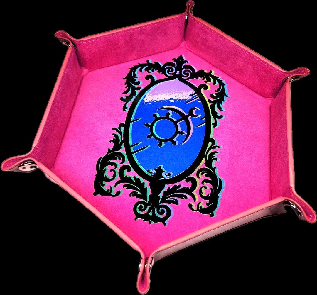 Slaanesh Mesmerising Mirror Hot Pink Dice Tray Aos Hexagonal ...