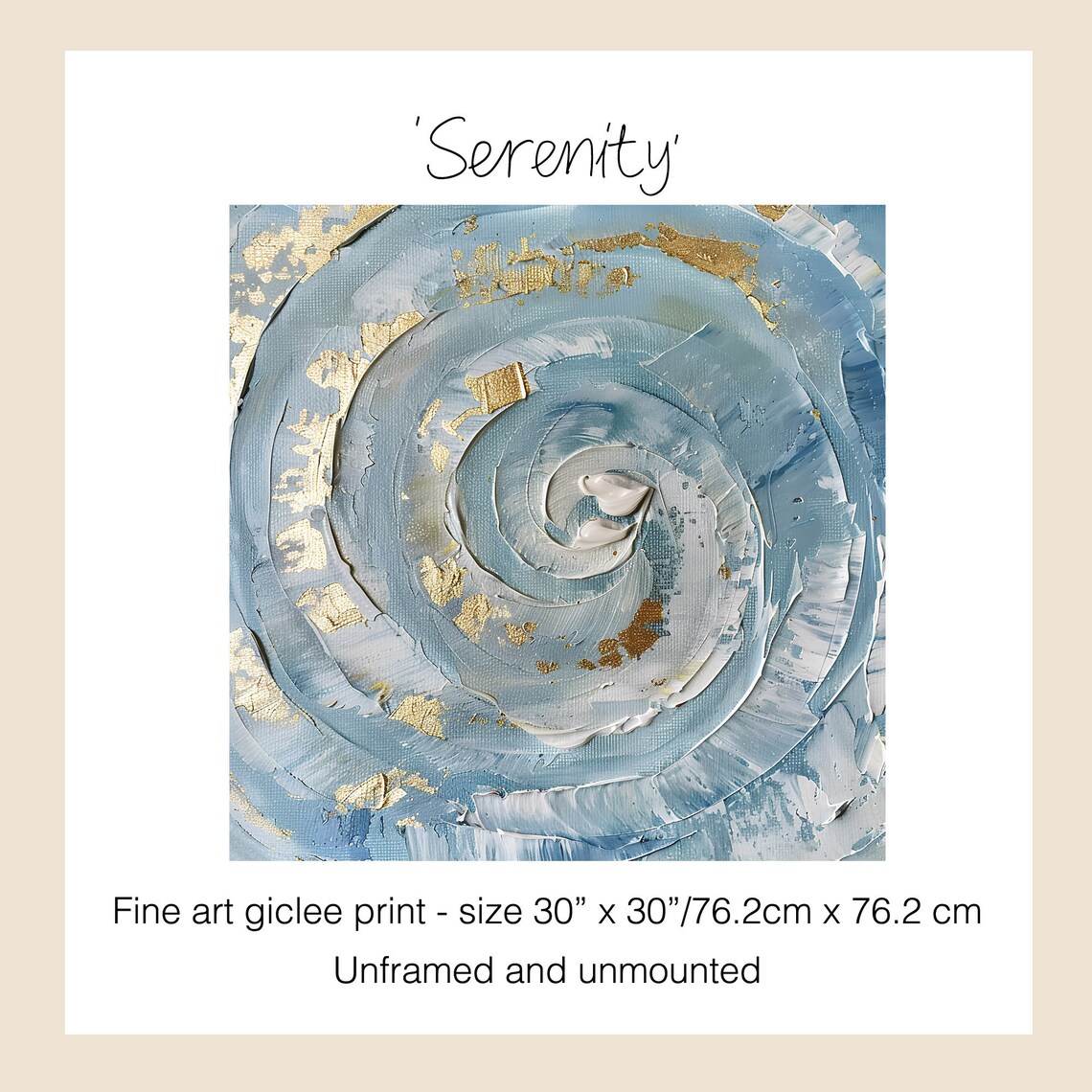 Serenity - Abstract Artwork, Unframed, Large Wall Art, Spiral, Light ...